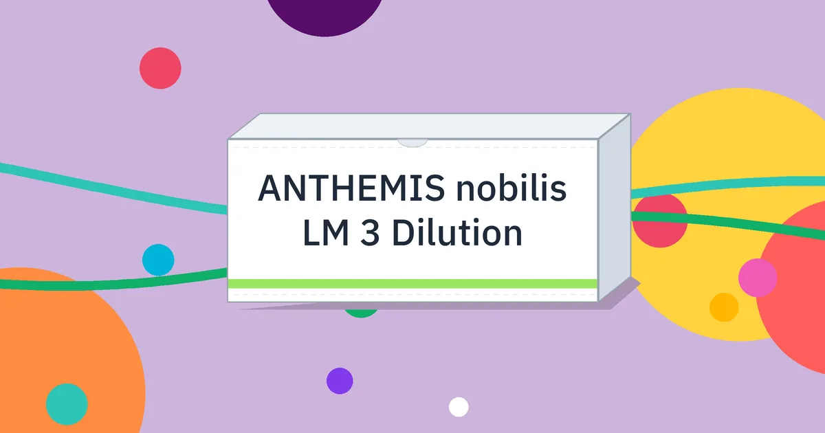 Symbolbild: Packung mit der Aufschrift ANTHEMIS nobilis LM 3 Dilution (PZN 12763223) – Verfügbarkeit und Bezug in Apotheken in Frankfurt am Main