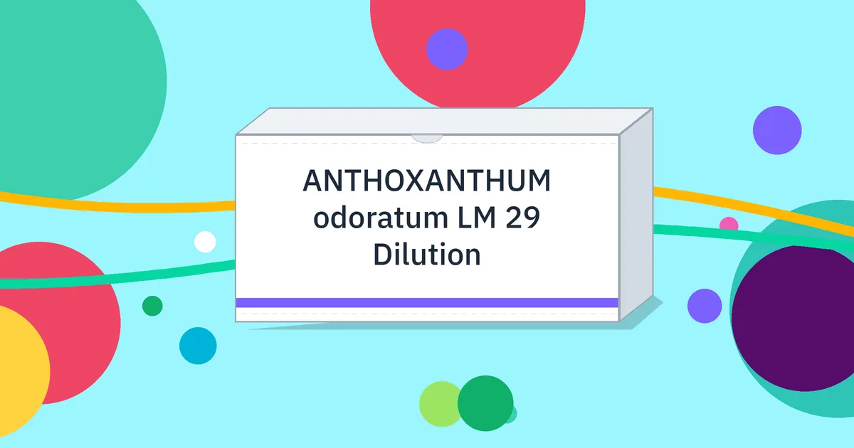 Symbolbild: Packung mit der Aufschrift ANTHOXANTHUM odoratum LM 29 Dilution (PZN 13370052) – Verfügbarkeit und Bezug in Apotheken in Frankfurt am Main