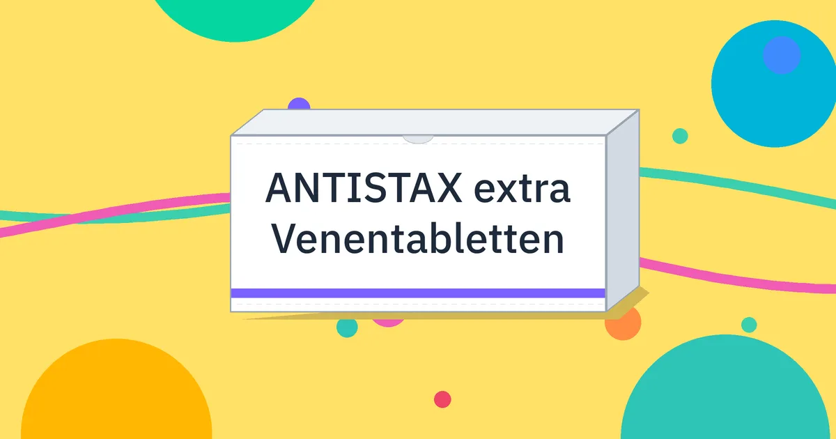Symbolbild: Packung mit der Aufschrift ANTISTAX extra Venentabletten (PZN 00002335) – Verfügbarkeit und Bezug in Apotheken in Frankfurt am Main