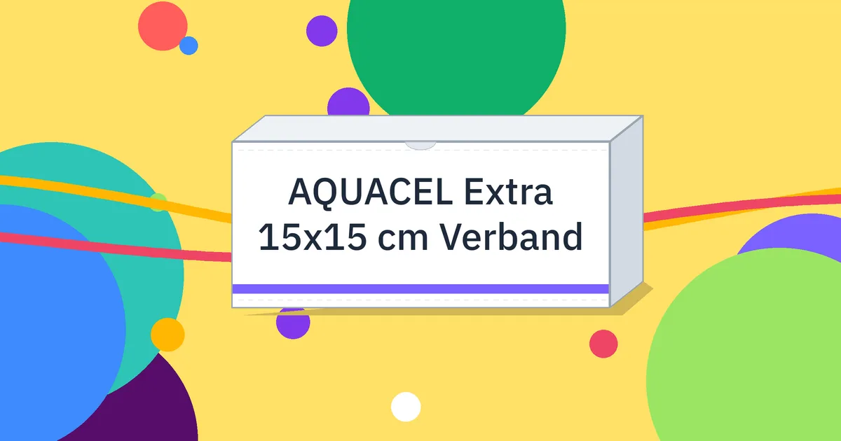 Symbolbild: Packung mit der Aufschrift AQUACEL Extra 15x15 cm Verband (PZN 18126262) – Verfügbarkeit und Bezug in Apotheken in Frankfurt am Main