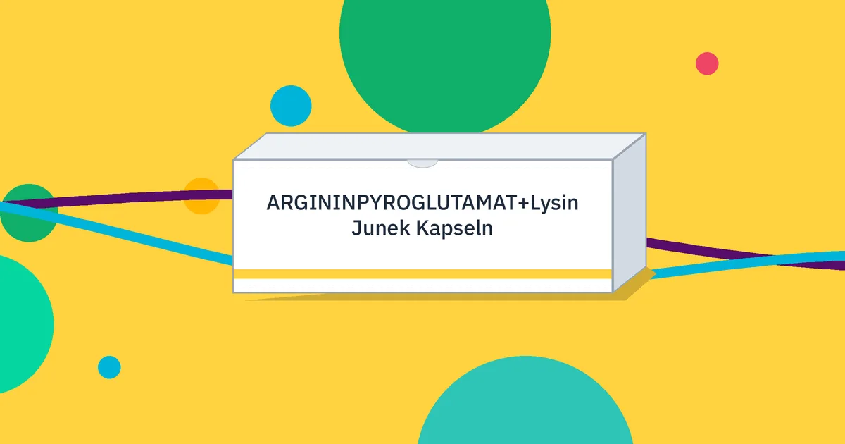 Symbolbild: Packung mit der Aufschrift ARGININPYROGLUTAMAT+Lysin Junek Kapseln (PZN 00138419) – Verfügbarkeit und Bezug in Apotheken in Frankfurt am Main
