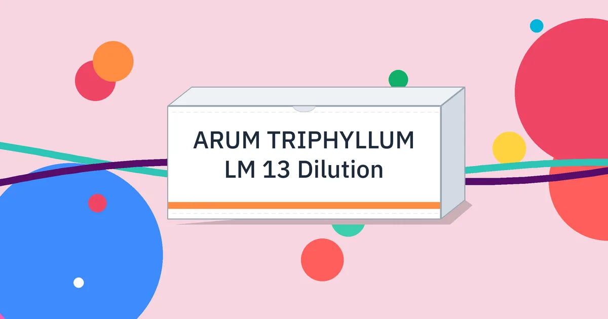 Symbolbild: Packung mit der Aufschrift ARUM TRIPHYLLUM LM 13 Dilution (PZN 12780670) – Verfügbarkeit und Bezug in Apotheken in Frankfurt am Main
