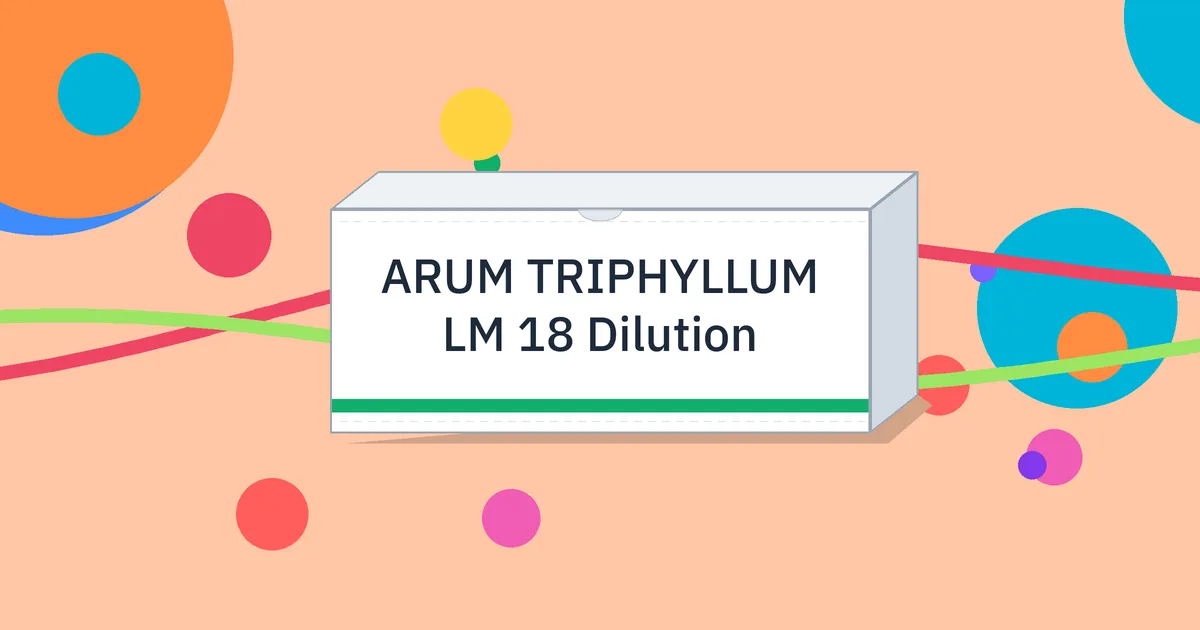 Symbolbild: Packung mit der Aufschrift ARUM TRIPHYLLUM LM 18 Dilution (PZN 08463923) – Verfügbarkeit und Bezug in Apotheken in Frankfurt am Main