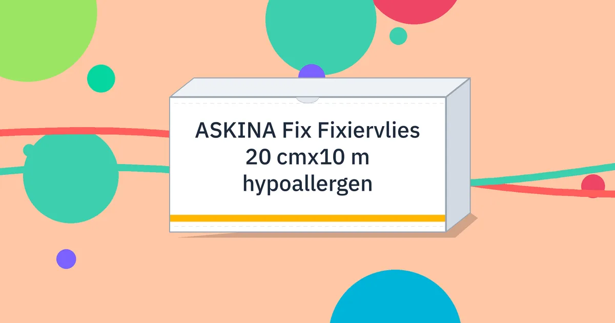Symbolbild: Packung mit der Aufschrift ASKINA Fix Fixiervlies 20 cmx10 m hypoallergen (PZN 07412326) – Verfügbarkeit und Bezug in Apotheken in Frankfurt am Main