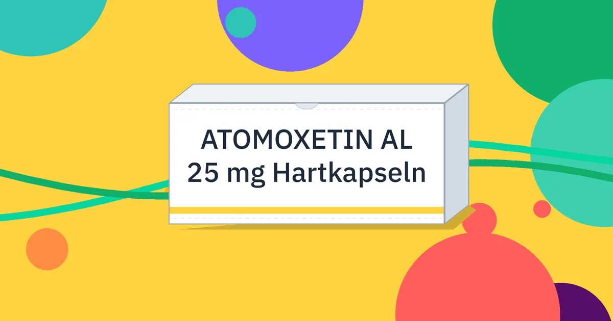 Symbolbild: Packung mit der Aufschrift ATOMOXETIN AL 25 mg Hartkapseln (PZN 14373940) – Verfügbarkeit und Bezug in Apotheken in Frankfurt am Main