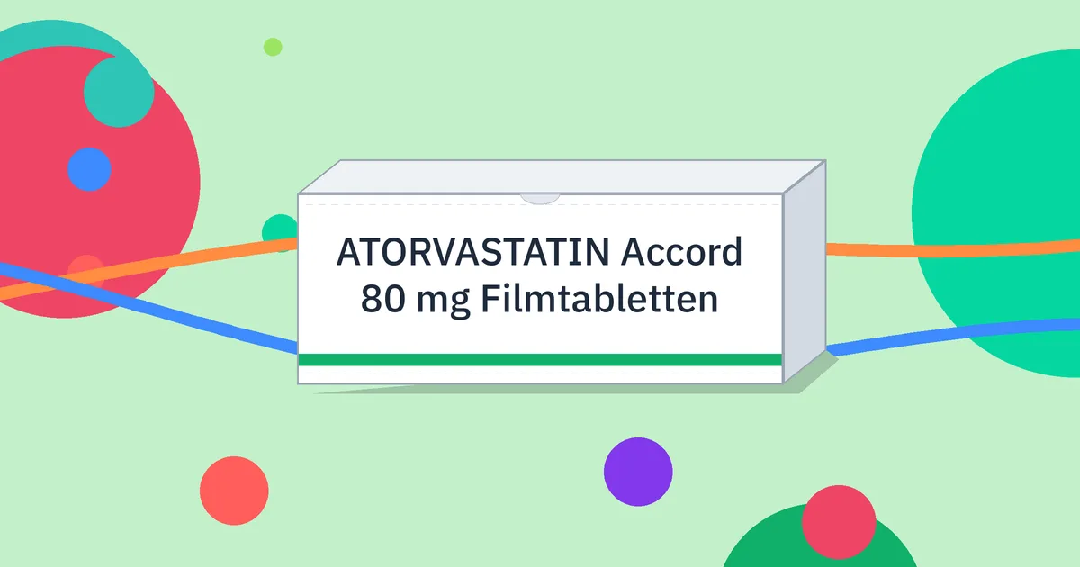 Symbolbild: Packung mit der Aufschrift ATORVASTATIN Accord 80 mg Filmtabletten (PZN 13980744) – Verfügbarkeit und Bezug in Apotheken in Frankfurt am Main