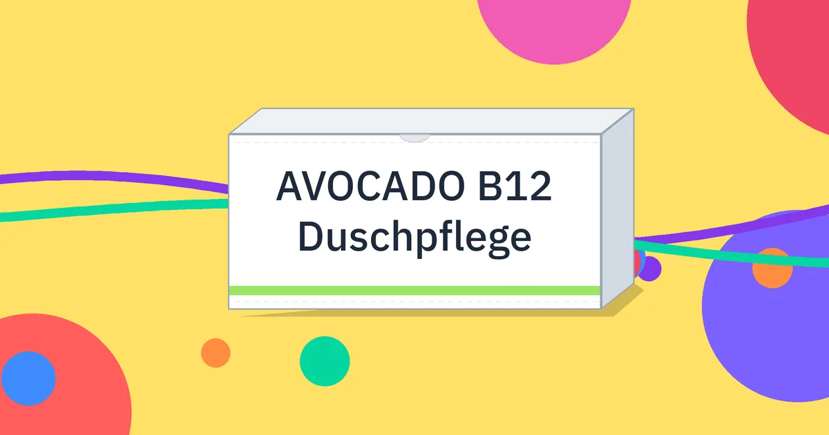 Symbolbild: Packung mit der Aufschrift AVOCADO B12 Duschpflege (PZN 06148011) – Verfügbarkeit und Bezug in Apotheken in Frankfurt am Main