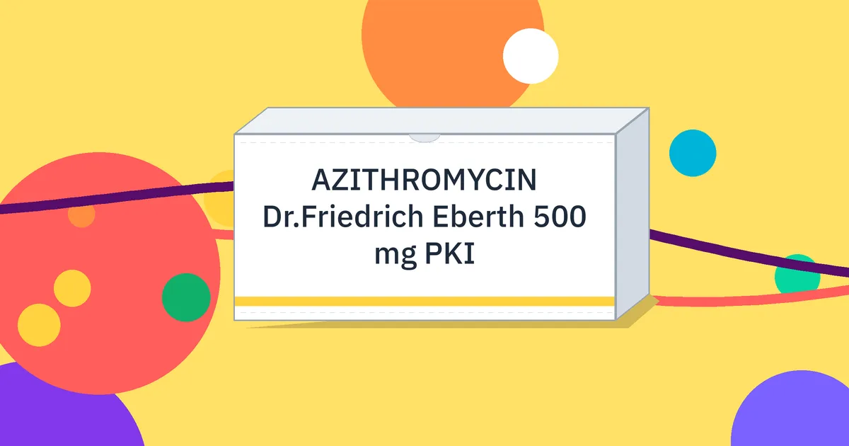 Symbolbild: Packung mit der Aufschrift AZITHROMYCIN Dr.Friedrich Eberth 500 mg PKI (PZN 18097945) – Verfügbarkeit und Bezug in Apotheken in Frankfurt am Main
