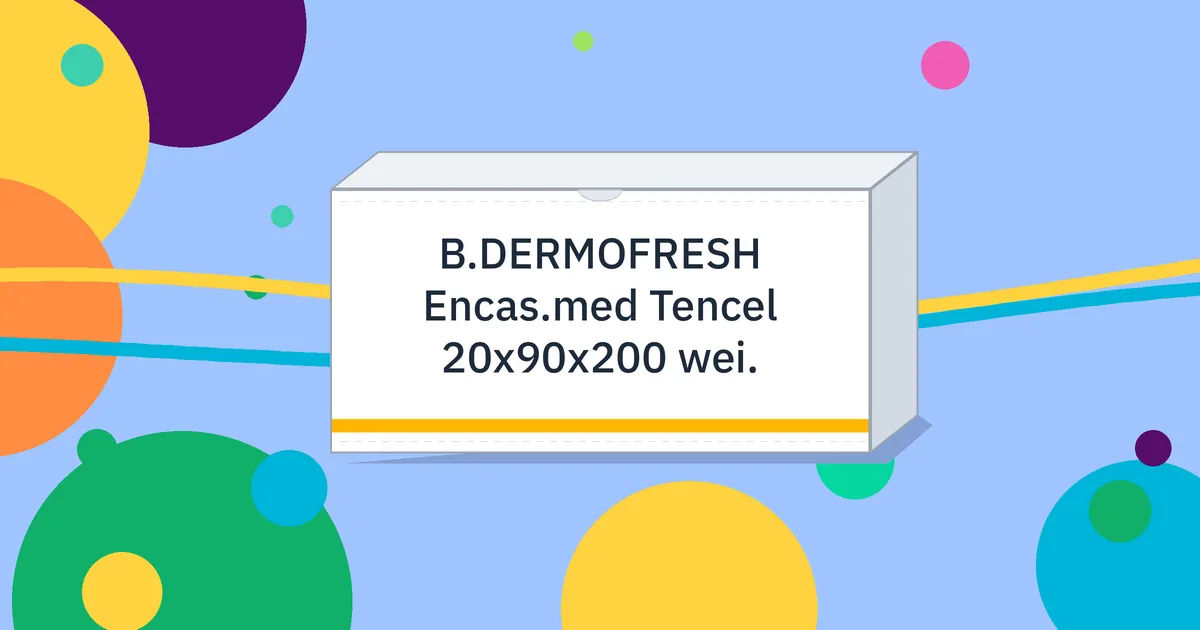 Symbolbild: Packung mit der Aufschrift B.DERMOFRESH Encas.med Tencel 20x90x200 wei. (PZN 09244620) – Verfügbarkeit und Bezug in Apotheken in Frankfurt am Main