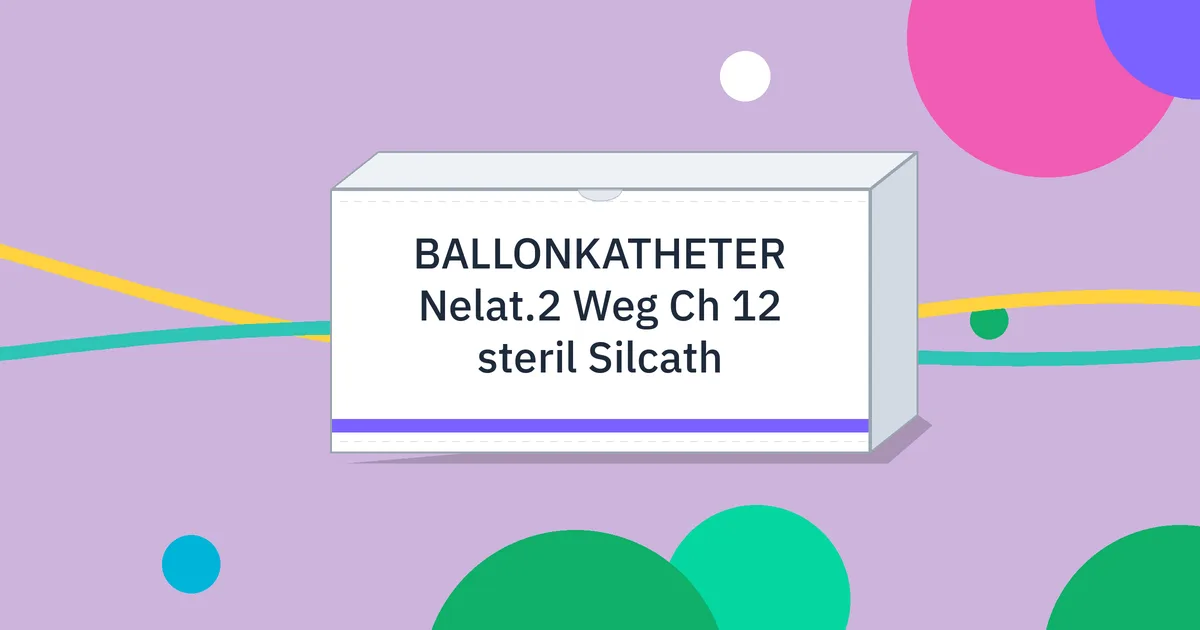 Symbolbild: Packung mit der Aufschrift BALLONKATHETER Nelat.2 Weg Ch 12 steril Silcath (PZN 00368987) – Verfügbarkeit und Bezug in Apotheken in Frankfurt am Main