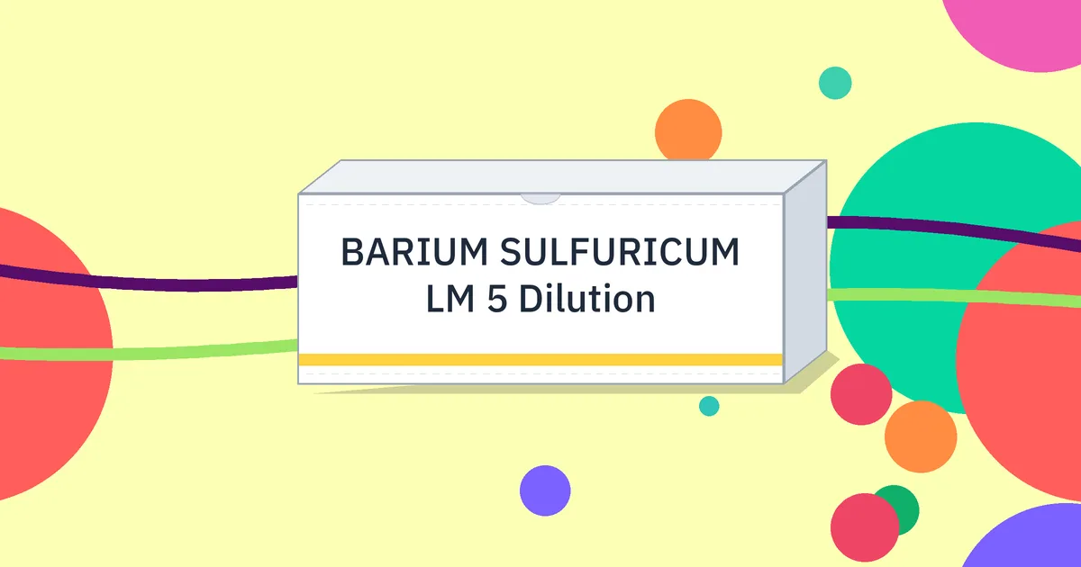 Symbolbild: Packung mit der Aufschrift BARIUM SULFURICUM LM 5 Dilution (PZN 13380027) – Verfügbarkeit und Bezug in Apotheken in Frankfurt am Main
