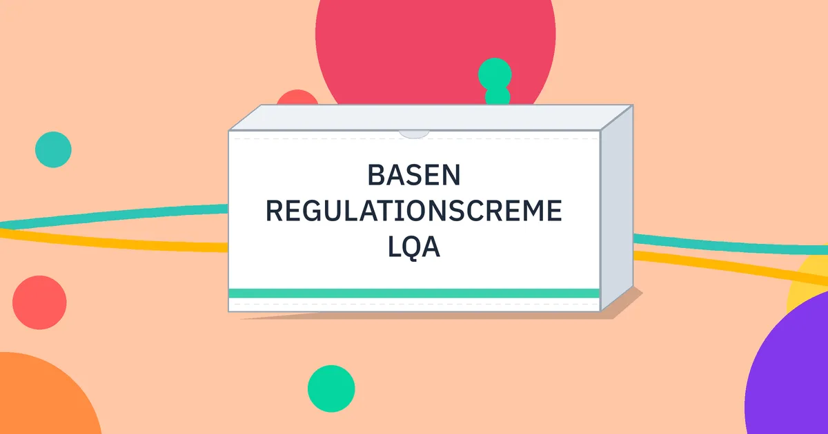 Symbolbild: Packung mit der Aufschrift BASEN REGULATIONSCREME LQA (PZN 00620783) – Verfügbarkeit und Bezug in Apotheken in Frankfurt am Main