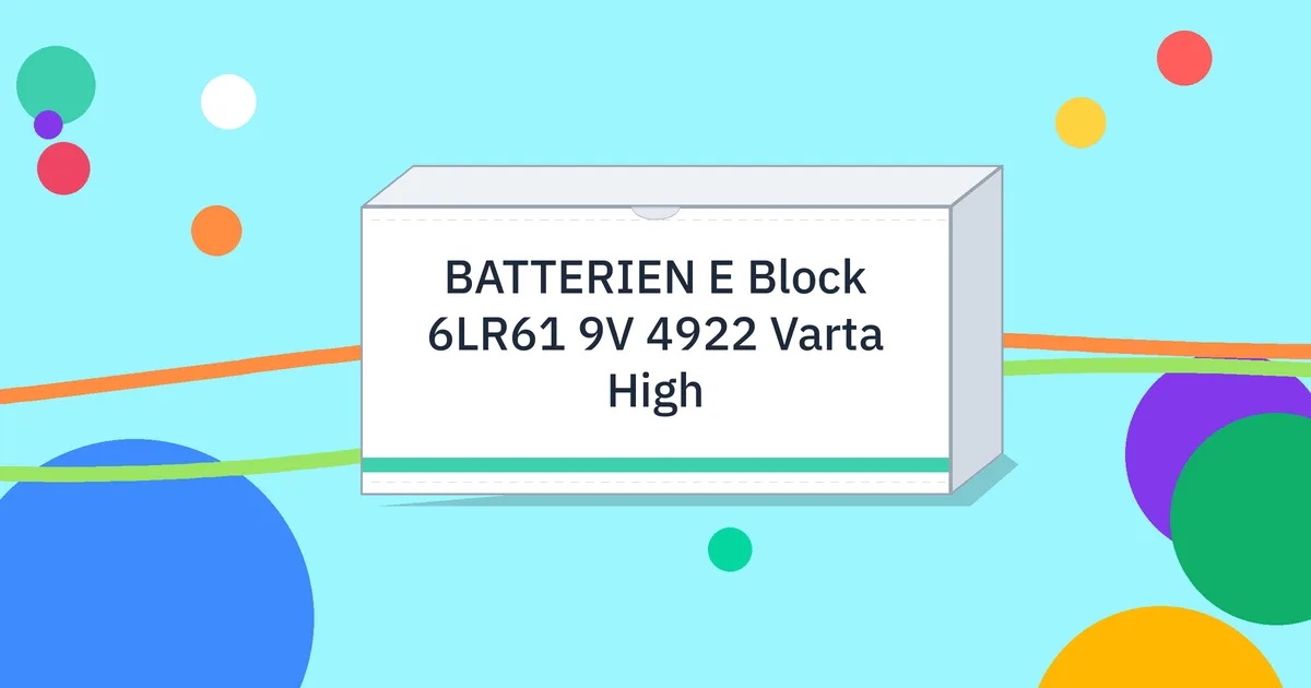 Symbolbild: Packung mit der Aufschrift BATTERIEN E Block 6LR61 9V 4922 Varta High (PZN 08411671) – Verfügbarkeit und Bezug in Apotheken in Frankfurt am Main