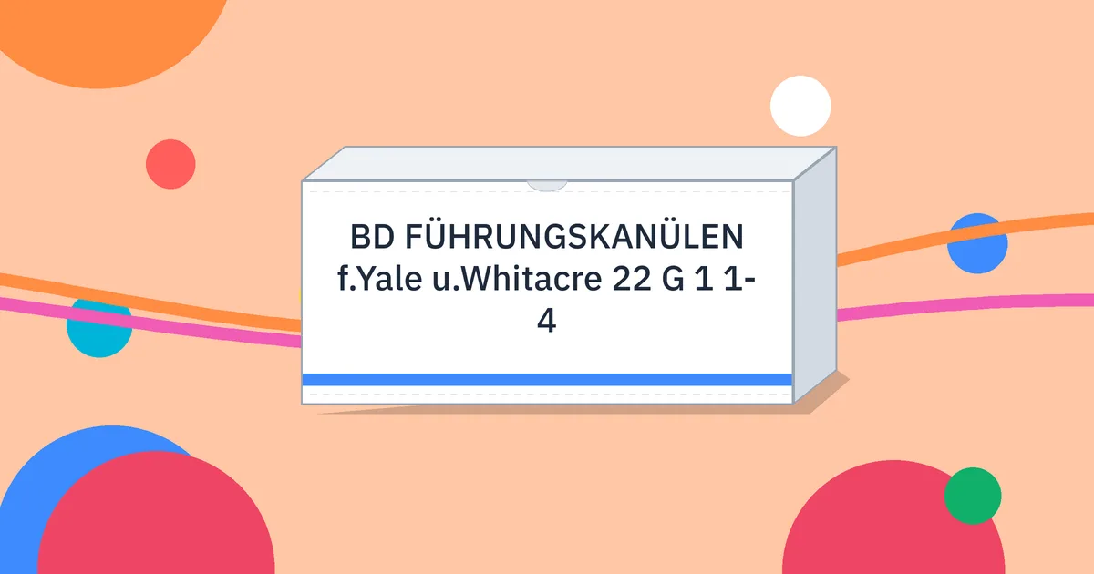 Symbolbild: Packung mit der Aufschrift BD FÜHRUNGSKANÜLEN f.Yale u.Whitacre 22 G 1 1-4 (PZN 07546268) – Verfügbarkeit und Bezug in Apotheken in Frankfurt am Main