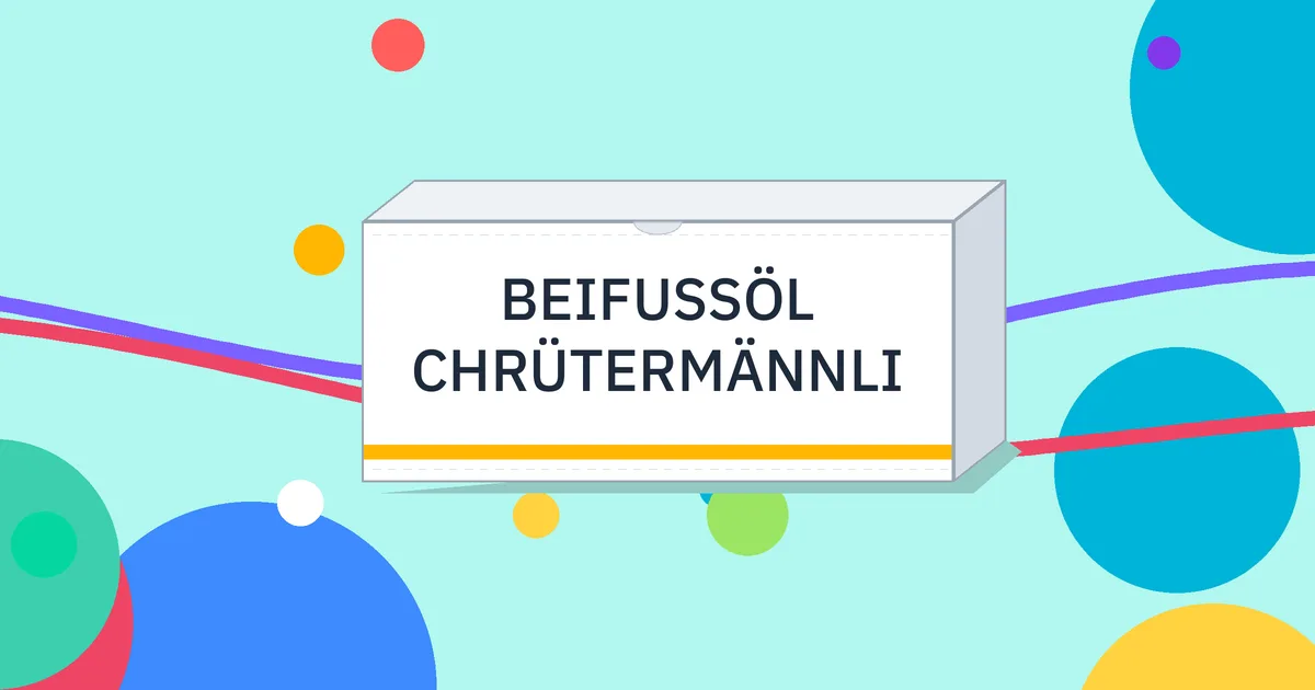 Symbolbild: Packung mit der Aufschrift BEIFUSSÖL CHRÜTERMÄNNLI (PZN 07196360) – Verfügbarkeit und Bezug in Apotheken in Frankfurt am Main