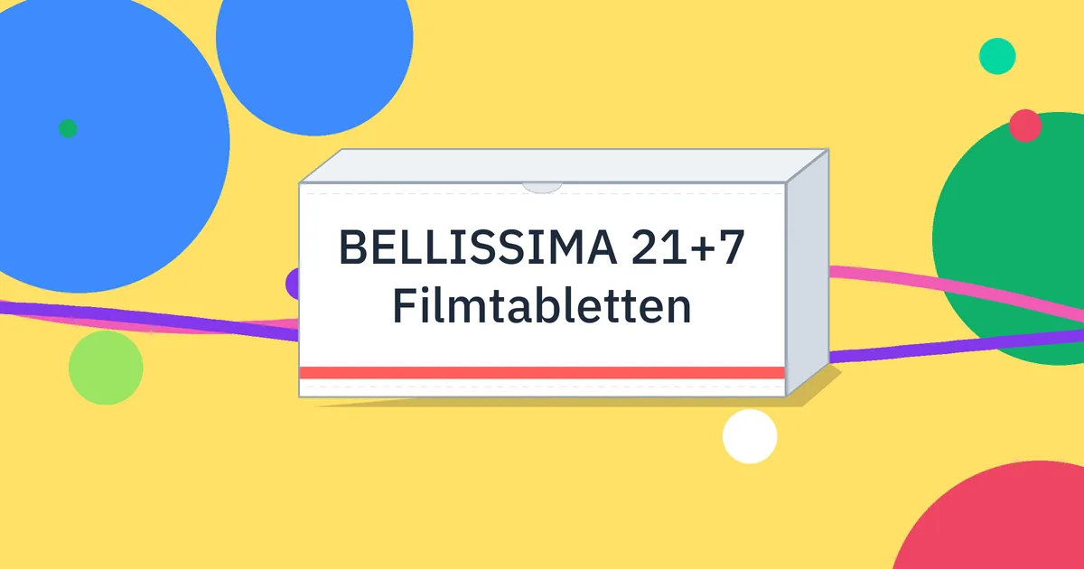 Symbolbild: Packung mit der Aufschrift BELLISSIMA 21+7 Filmtabletten (PZN 09384806) – Verfügbarkeit und Bezug in Apotheken in Frankfurt am Main