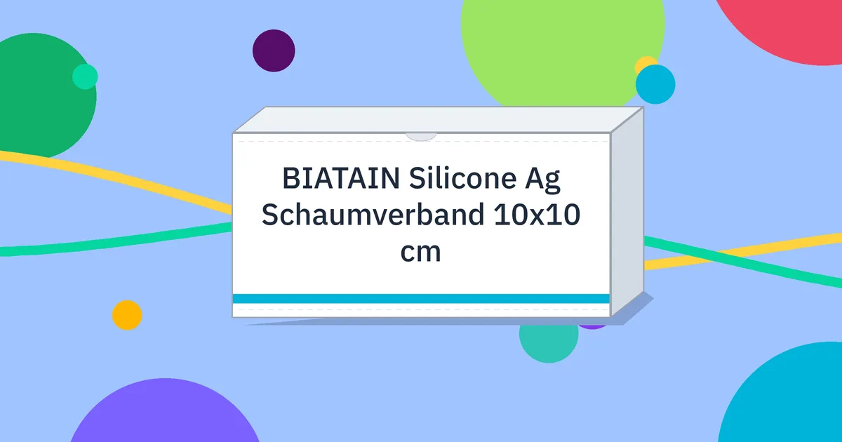 Symbolbild: Packung mit der Aufschrift BIATAIN Silicone Ag Schaumverband 10x10 cm (PZN 18123051) – Verfügbarkeit und Bezug in Apotheken in Frankfurt am Main