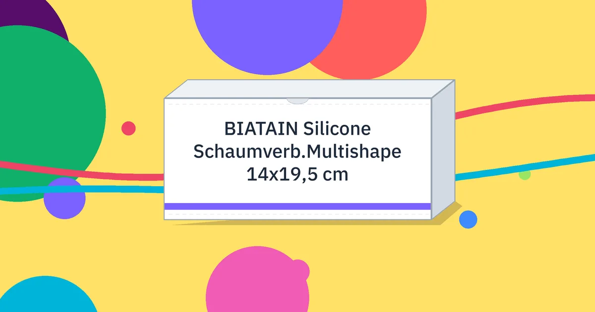 Symbolbild: Packung mit der Aufschrift BIATAIN Silicone Schaumverb.Multishape 14x19,5 cm (PZN 15198344) – Verfügbarkeit und Bezug in Apotheken in Frankfurt am Main