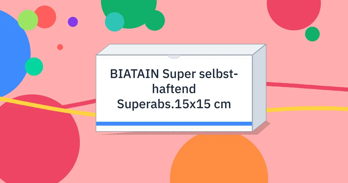 Symbolbild: Packung mit der Aufschrift BIATAIN Super selbst-haftend Superabs.15x15 cm (PZN 20802664) – Verfügbarkeit und Bezug in Apotheken in Frankfurt am Main