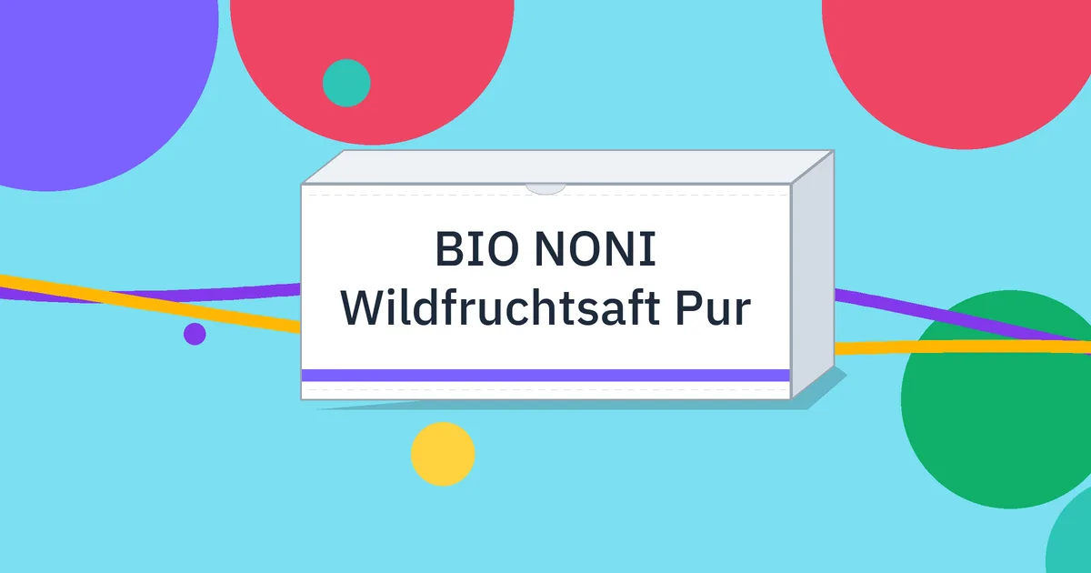 Symbolbild: Packung mit der Aufschrift BIO NONI Wildfruchtsaft Pur (PZN 00693061) – Verfügbarkeit und Bezug in Apotheken in Frankfurt am Main