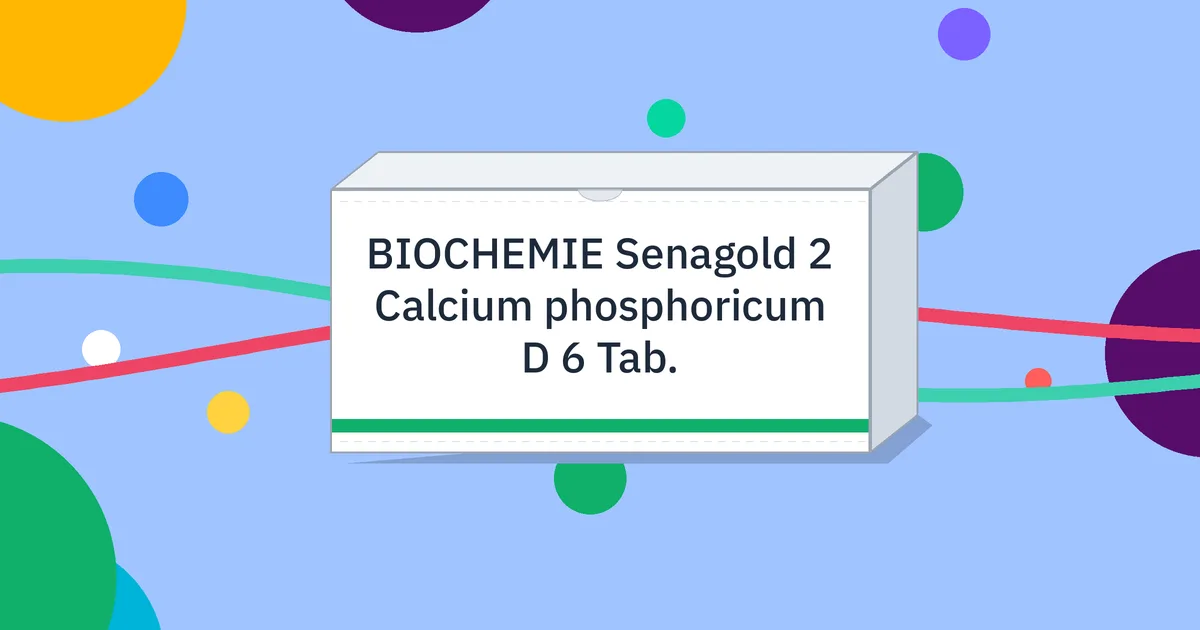Symbolbild: Packung mit der Aufschrift BIOCHEMIE Senagold 2 Calcium phosphoricum D 6 Tab. (PZN 06827539) – Verfügbarkeit und Bezug in Apotheken in Frankfurt am Main