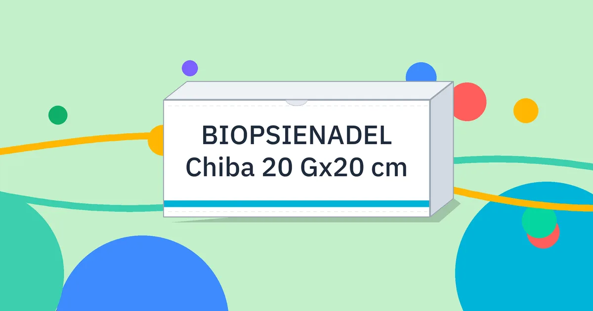 Symbolbild: Packung mit der Aufschrift BIOPSIENADEL Chiba 20 Gx20 cm (PZN 06771454) – Verfügbarkeit und Bezug in Apotheken in Frankfurt am Main