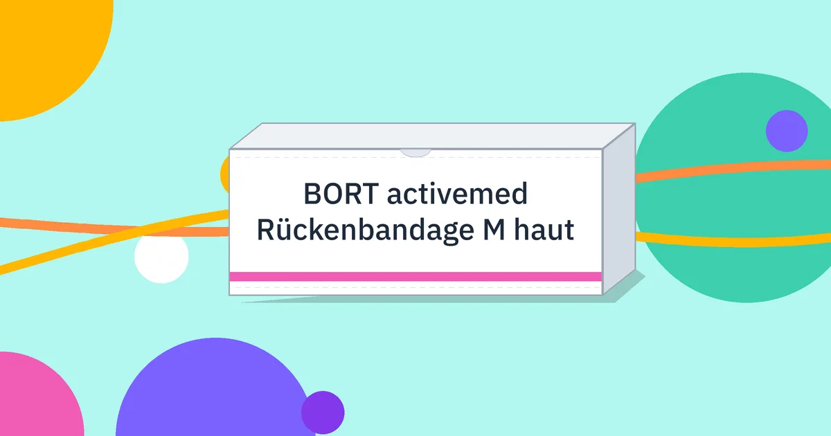 Symbolbild: Packung mit der Aufschrift BORT activemed Rückenbandage M haut (PZN 10207400) – Verfügbarkeit und Bezug in Apotheken in Frankfurt am Main