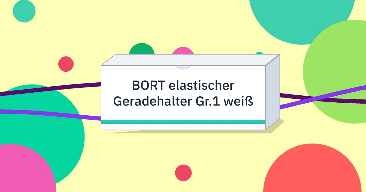Symbolbild: Packung mit der Aufschrift BORT elastischer Geradehalter Gr.1 weiß (PZN 10995254) – Verfügbarkeit und Bezug in Apotheken in Frankfurt am Main