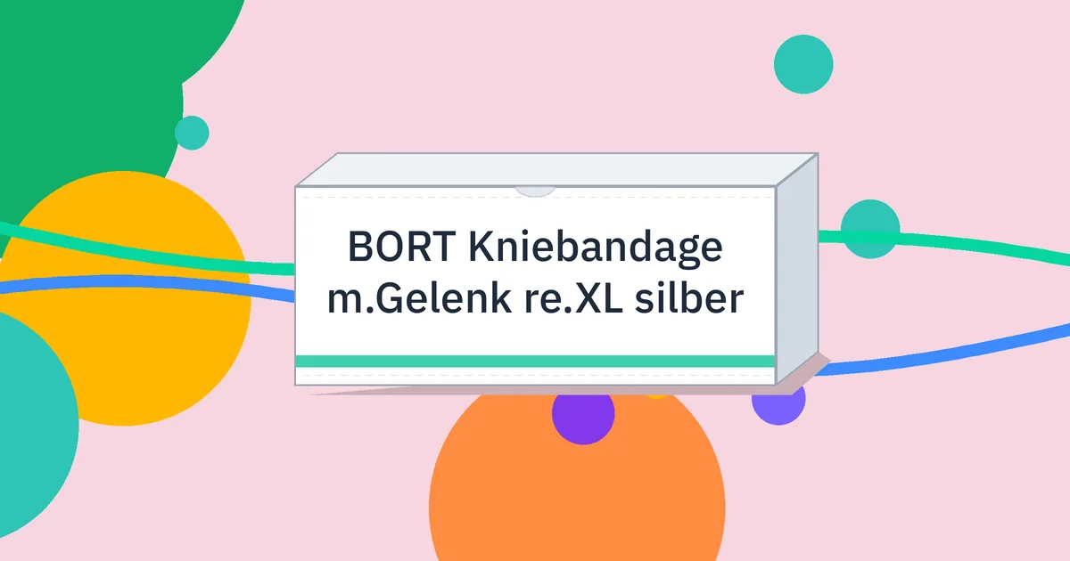 Symbolbild: Packung mit der Aufschrift BORT Kniebandage m.Gelenk re.XL silber (PZN 11055375) – Verfügbarkeit und Bezug in Apotheken in Frankfurt am Main
