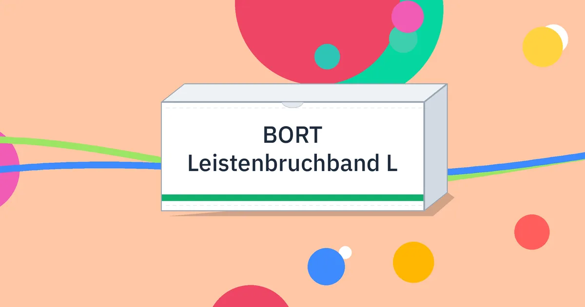 Symbolbild: Packung mit der Aufschrift BORT Leistenbruchband L (PZN 02547748) – Verfügbarkeit und Bezug in Apotheken in Frankfurt am Main