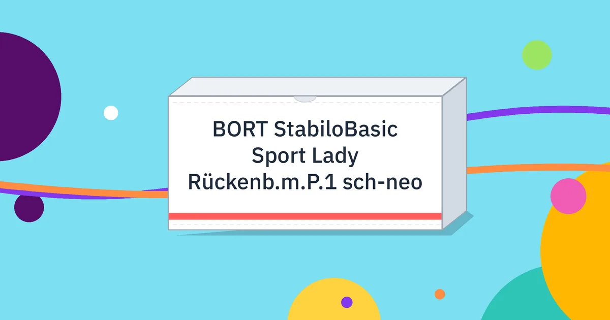 Symbolbild: Packung mit der Aufschrift BORT StabiloBasic Sport Lady Rückenb.m.P.1 sch-neo (PZN 02748814) – Verfügbarkeit und Bezug in Apotheken in Frankfurt am Main