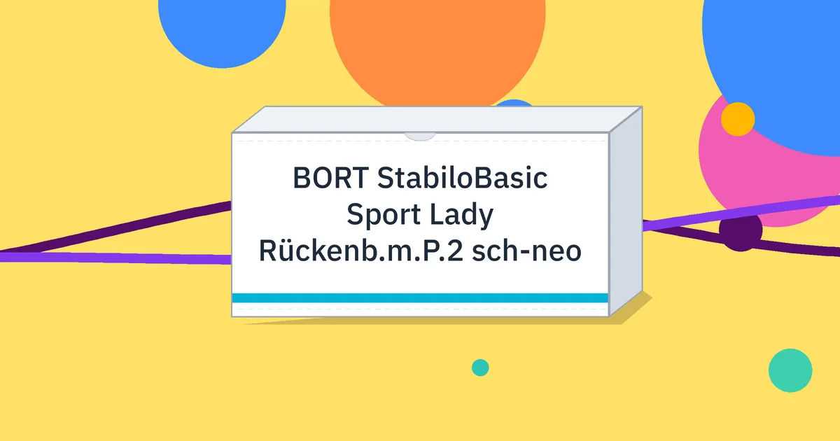 Symbolbild: Packung mit der Aufschrift BORT StabiloBasic Sport Lady Rückenb.m.P.2 sch-neo (PZN 02751911) – Verfügbarkeit und Bezug in Apotheken in Frankfurt am Main