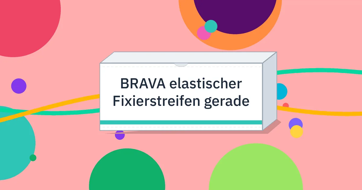 Symbolbild: Packung mit der Aufschrift BRAVA elastischer Fixierstreifen gerade (PZN 15566902) – Verfügbarkeit und Bezug in Apotheken in Frankfurt am Main