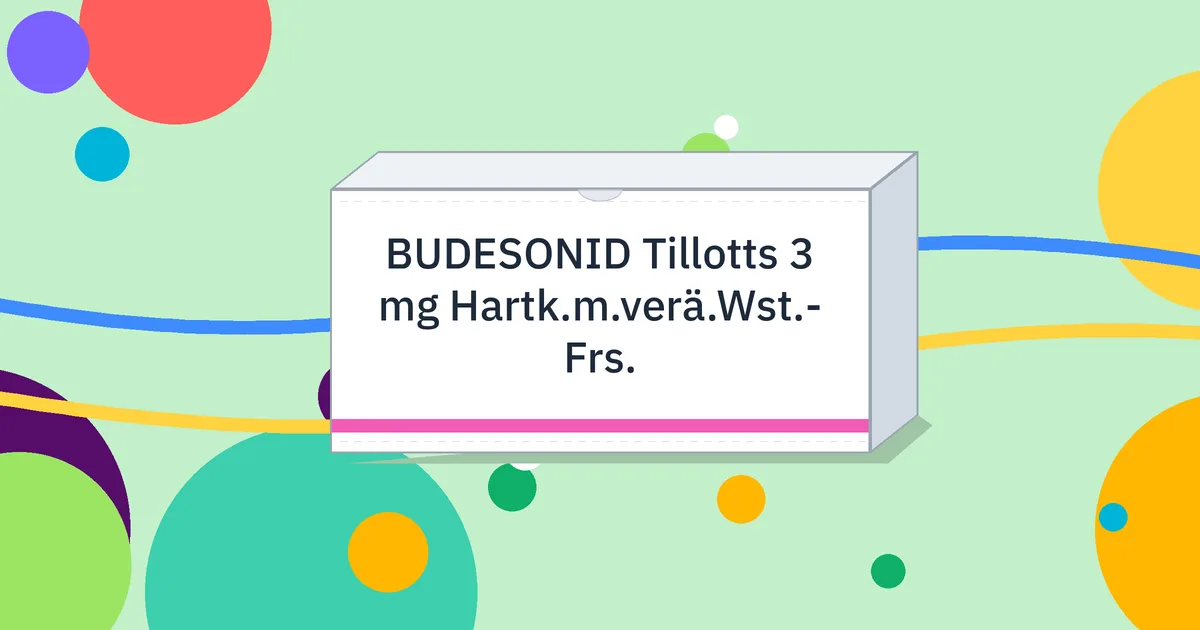 Symbolbild: Packung mit der Aufschrift BUDESONID Tillotts 3 mg Hartk.m.verä.Wst.-Frs. (PZN 18232490) – Verfügbarkeit und Bezug in Apotheken in Frankfurt am Main