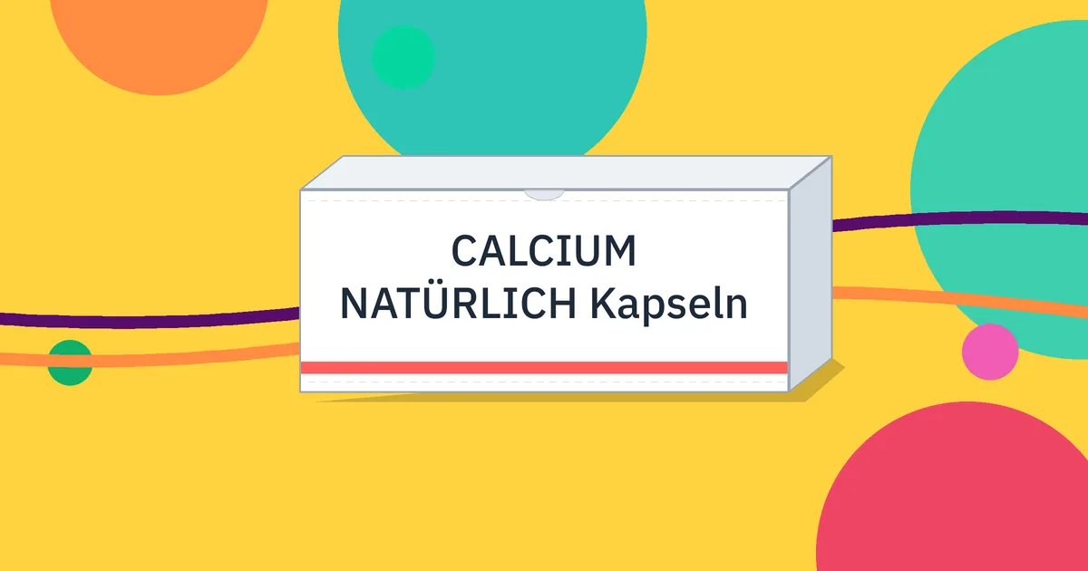Symbolbild: Packung mit der Aufschrift CALCIUM NATÜRLICH Kapseln (PZN 16569972) – Verfügbarkeit und Bezug in Apotheken in Frankfurt am Main