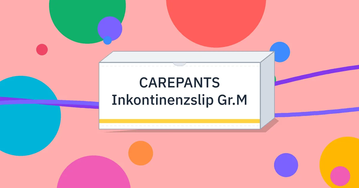 Symbolbild: Packung mit der Aufschrift CAREPANTS Inkontinenzslip Gr.M (PZN 20014257) – Verfügbarkeit und Bezug in Apotheken in Frankfurt am Main