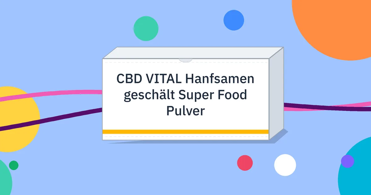 Symbolbild: Packung mit der Aufschrift CBD VITAL Hanfsamen geschält Super Food Pulver (PZN 18351757) – Verfügbarkeit und Bezug in Apotheken in Frankfurt am Main