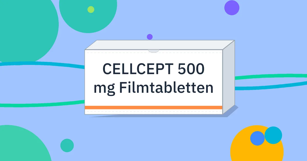 Symbolbild: Packung mit der Aufschrift CELLCEPT 500 mg Filmtabletten (PZN 15434129) – Verfügbarkeit und Bezug in Apotheken in Frankfurt am Main
