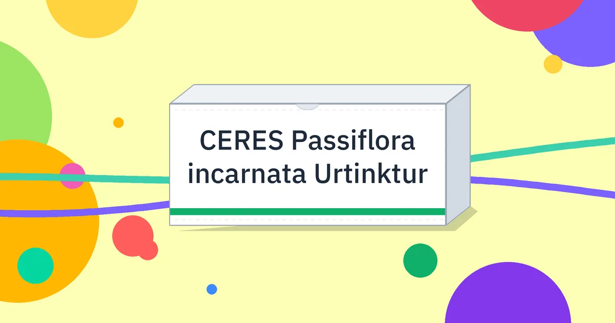 Symbolbild: Packung mit der Aufschrift CERES Passiflora incarnata Urtinktur (PZN 00200868) – Verfügbarkeit und Bezug in Apotheken in Frankfurt am Main