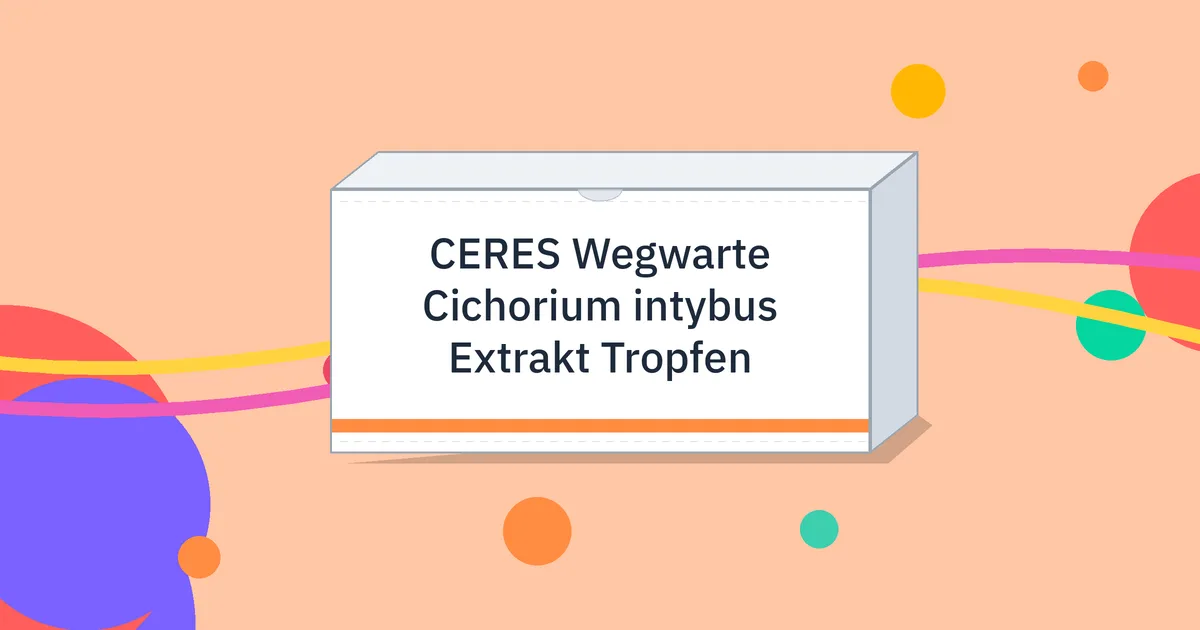 Symbolbild: Packung mit der Aufschrift CERES Wegwarte Cichorium intybus Extrakt Tropfen (PZN 19209168) – Verfügbarkeit und Bezug in Apotheken in Frankfurt am Main