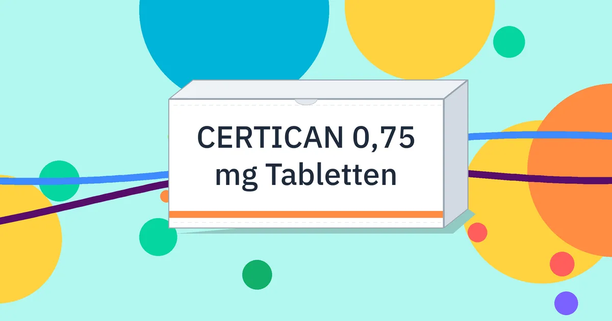 Symbolbild: Packung mit der Aufschrift CERTICAN 0,75 mg Tabletten (PZN 16260186) – Verfügbarkeit und Bezug in Apotheken in Frankfurt am Main