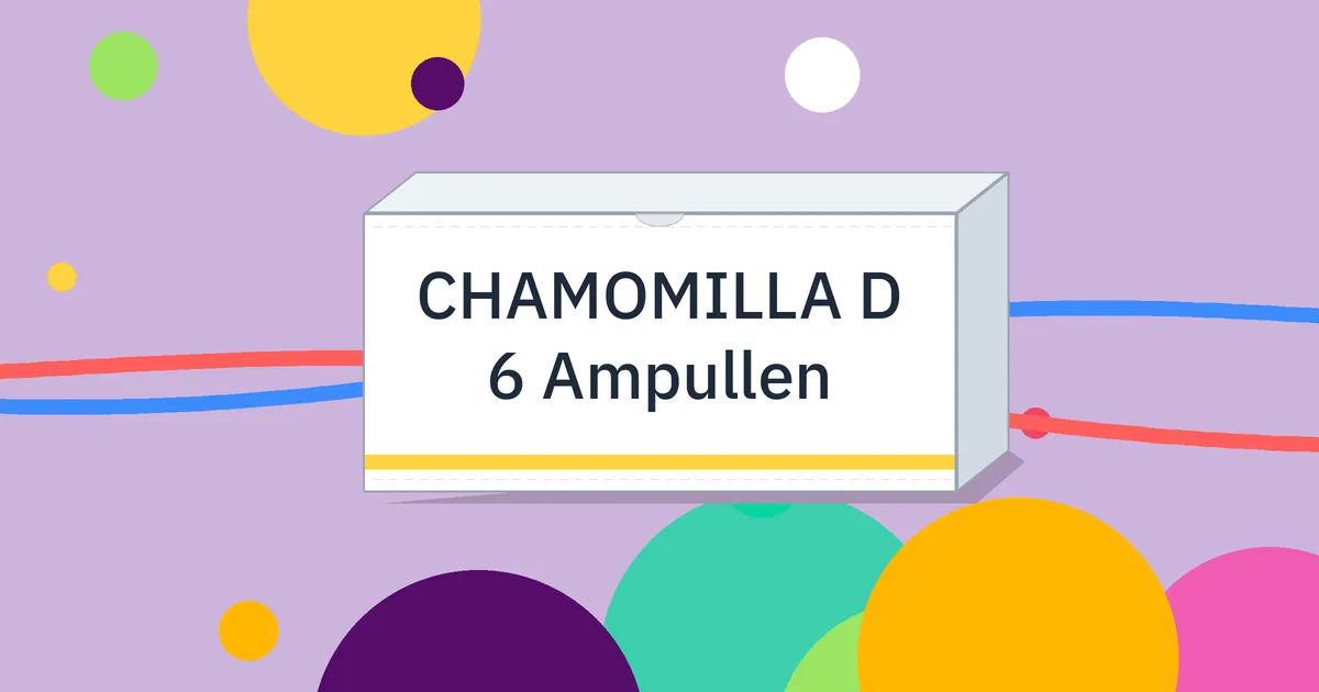 Symbolbild: Packung mit der Aufschrift CHAMOMILLA D 6 Ampullen (PZN 11705100) – Verfügbarkeit und Bezug in Apotheken in Frankfurt am Main