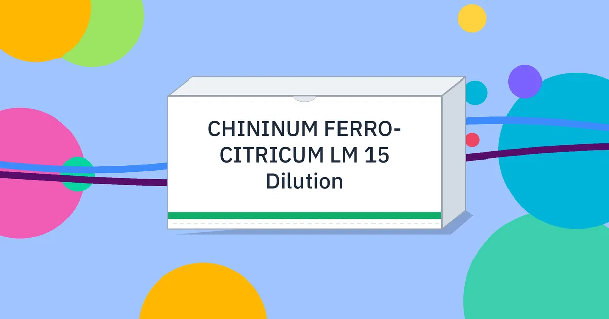 Symbolbild: Packung mit der Aufschrift CHININUM FERRO-CITRICUM LM 15 Dilution (PZN 13442277) – Verfügbarkeit und Bezug in Apotheken in Frankfurt am Main