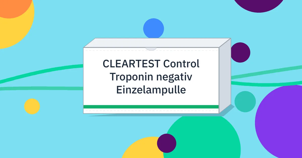 Symbolbild: Packung mit der Aufschrift CLEARTEST Control Troponin negativ Einzelampulle (PZN 14138618) – Verfügbarkeit und Bezug in Apotheken in Frankfurt am Main