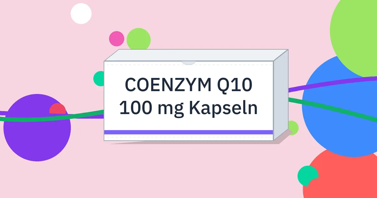 Symbolbild: Packung mit der Aufschrift COENZYM Q10 100 mg Kapseln (PZN 10063527) – Verfügbarkeit und Bezug in Apotheken in Frankfurt am Main