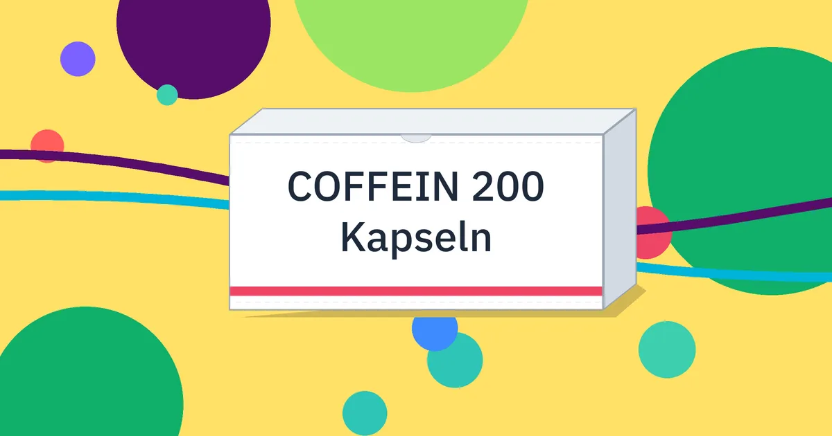 Symbolbild: Packung mit der Aufschrift COFFEIN 200 Kapseln (PZN 11730322) – Verfügbarkeit und Bezug in Apotheken in Frankfurt am Main