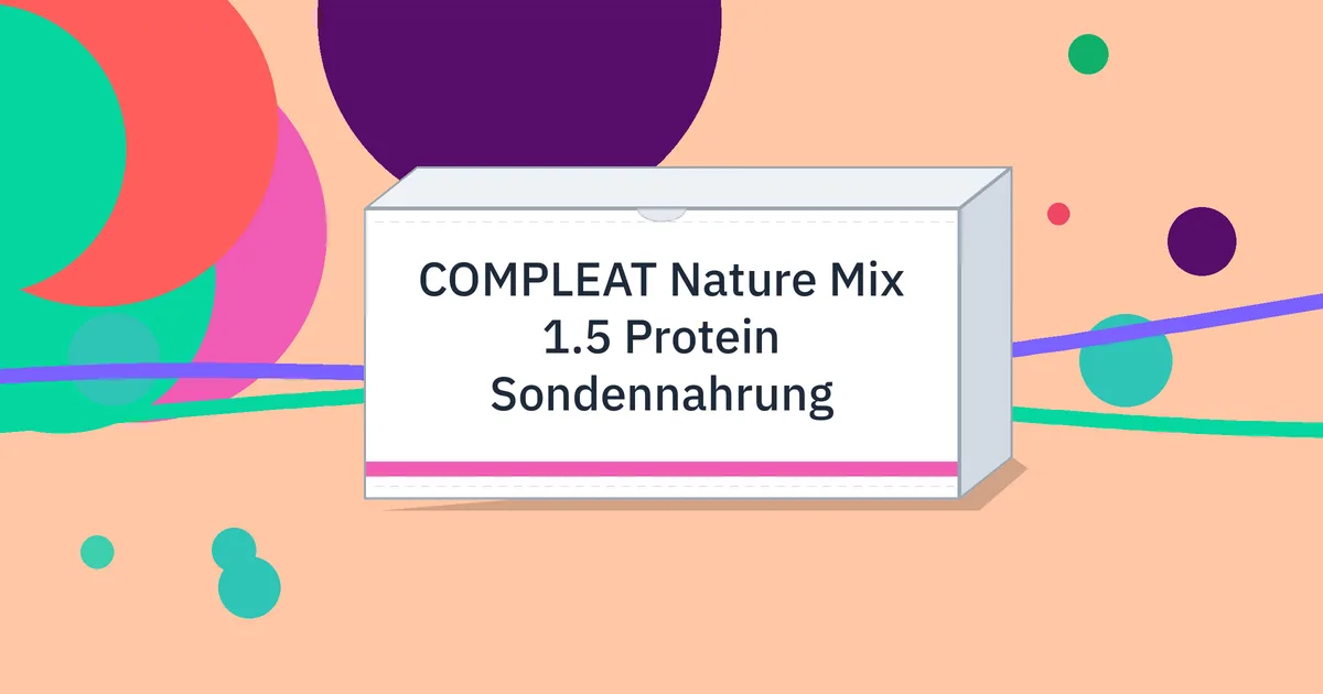 Symbolbild: Packung mit der Aufschrift COMPLEAT Nature Mix 1.5 Protein Sondennahrung (PZN 18827591) – Verfügbarkeit und Bezug in Apotheken in Frankfurt am Main