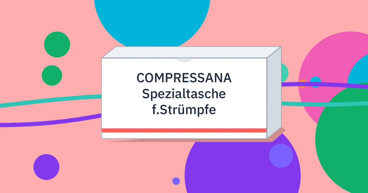 Symbolbild: Packung mit der Aufschrift COMPRESSANA Spezialtasche f.Strümpfe (PZN 09211000) – Verfügbarkeit und Bezug in Apotheken in Frankfurt am Main