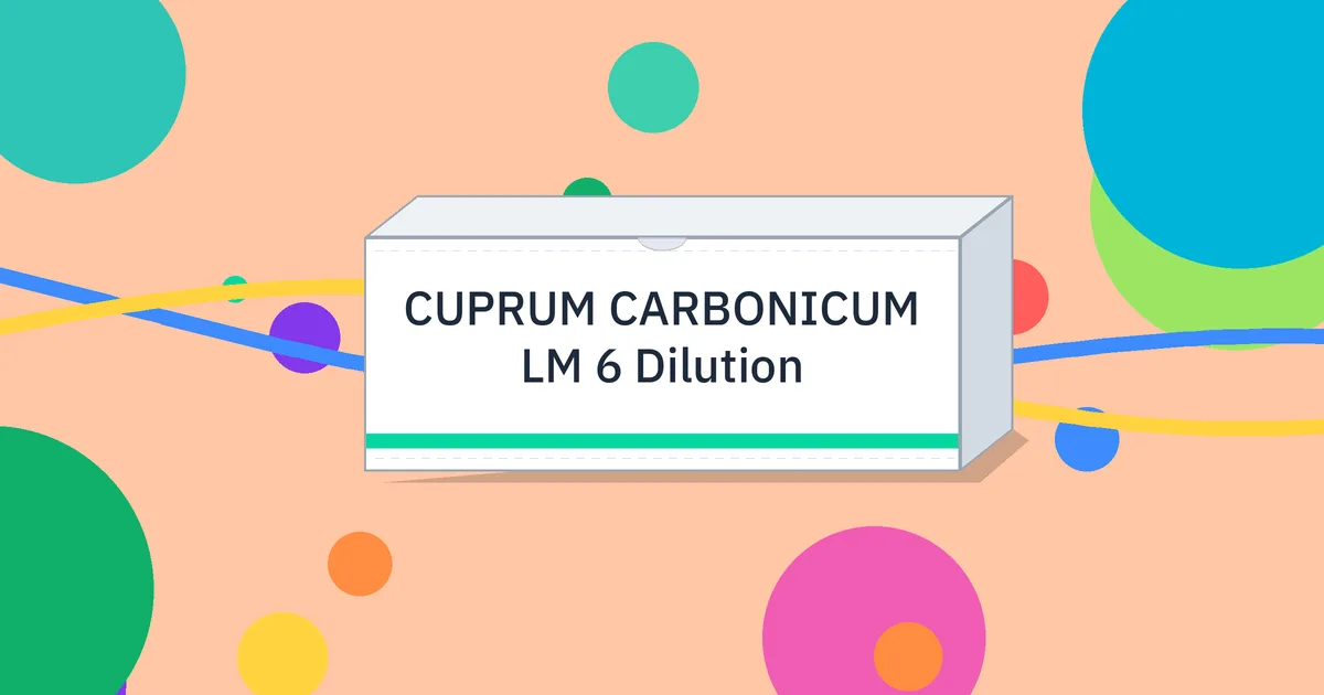 Symbolbild: Packung mit der Aufschrift CUPRUM CARBONICUM LM 6 Dilution (PZN 17853221) – Verfügbarkeit und Bezug in Apotheken in Frankfurt am Main