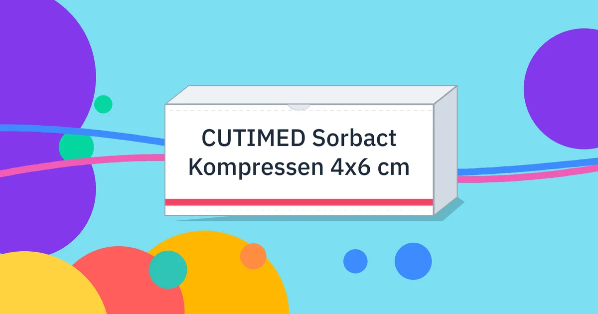Symbolbild: Packung mit der Aufschrift CUTIMED Sorbact Kompressen 4x6 cm (PZN 12596239) – Verfügbarkeit und Bezug in Apotheken in Frankfurt am Main